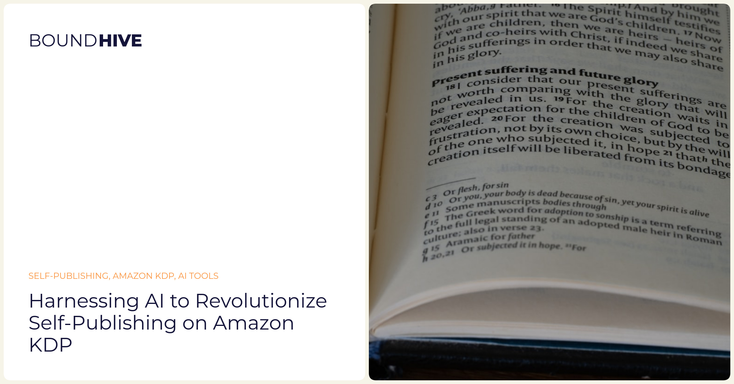 Harnessing AI to Revolutionize Self-Publishing on Amazon KDP - BoundHive