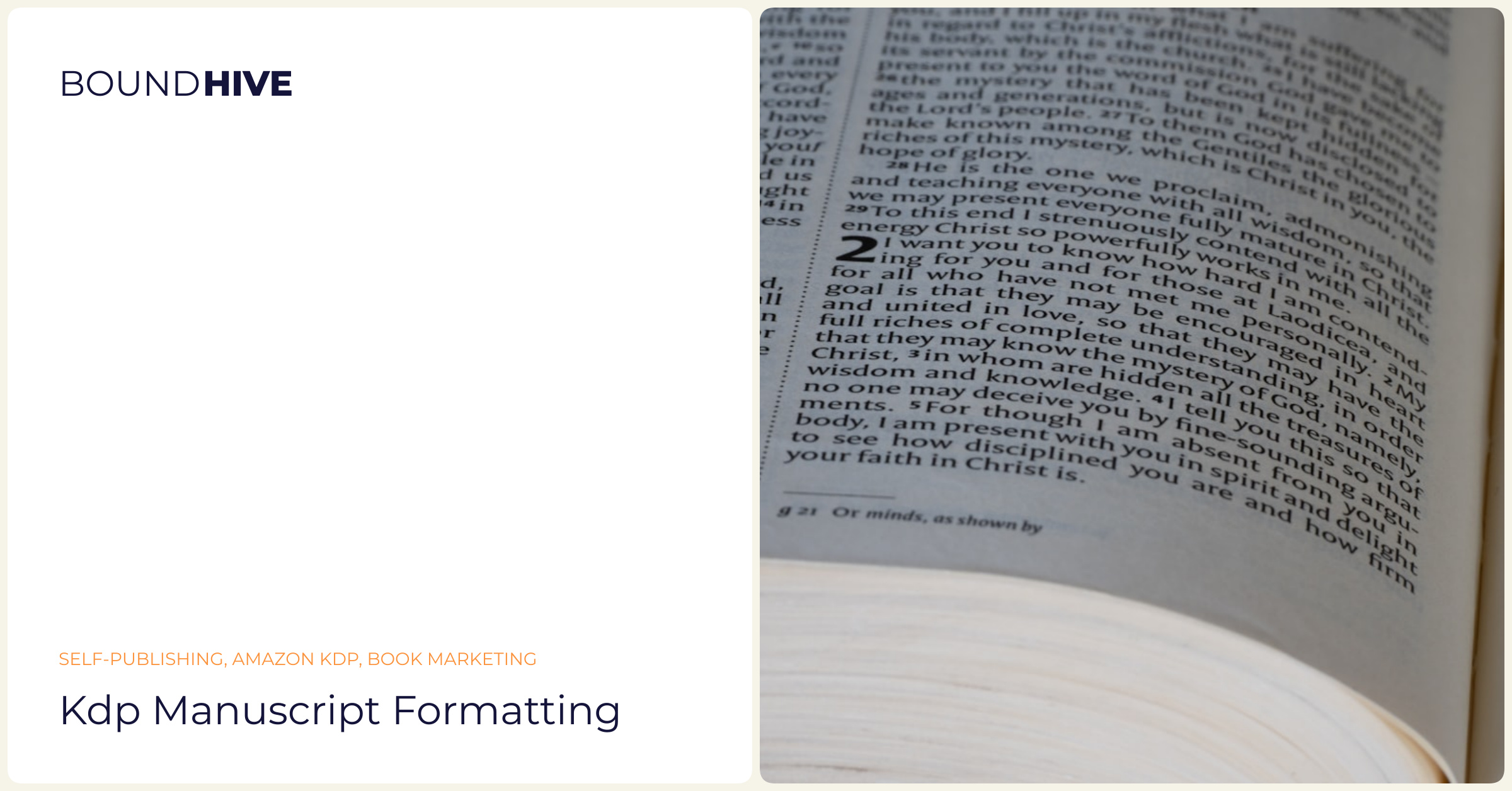 Kdp Manuscript Formatting - BoundHive