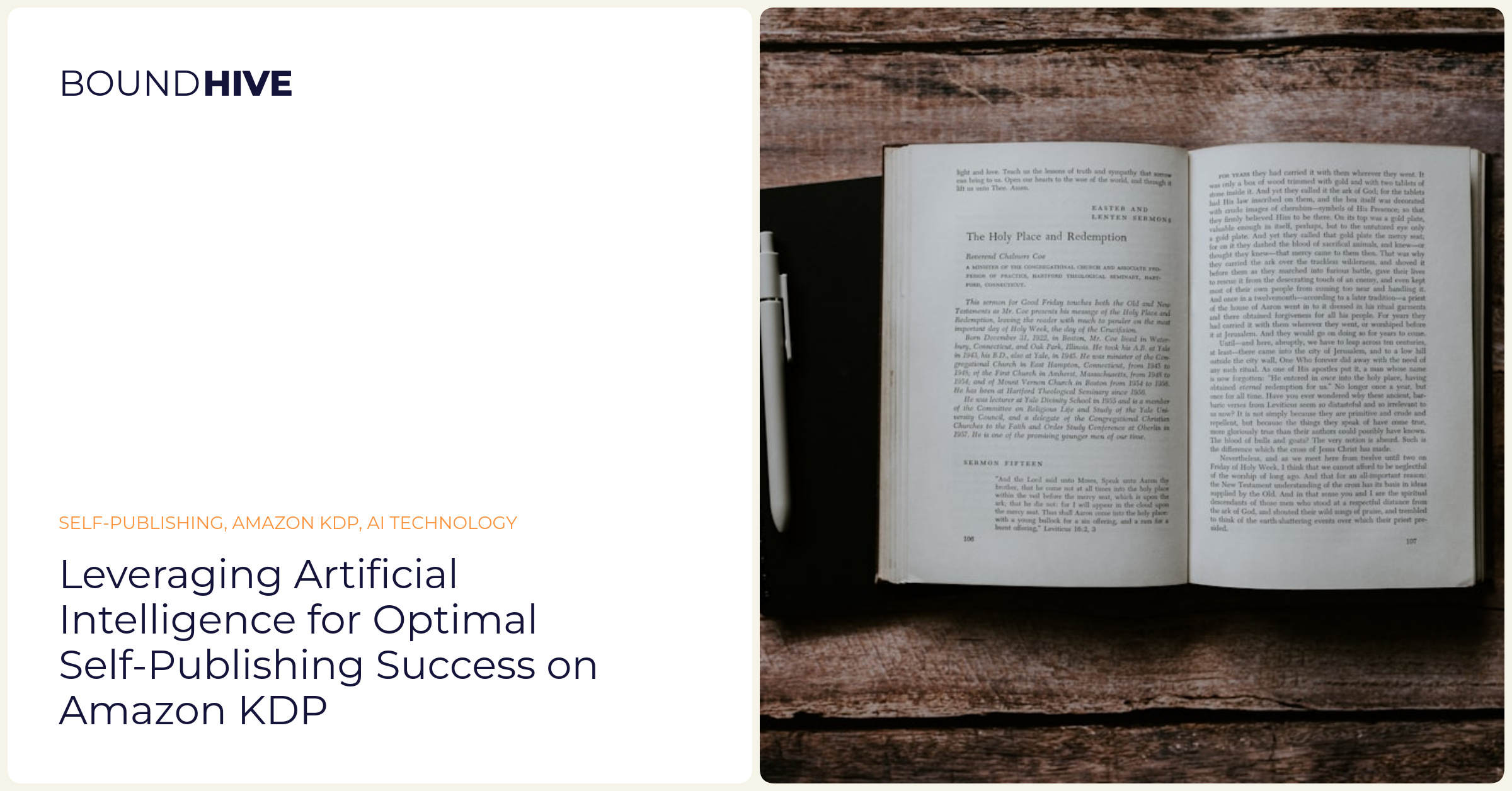 Leveraging Artificial Intelligence for Optimal Self-Publishing Success on Amazon KDP - BoundHive