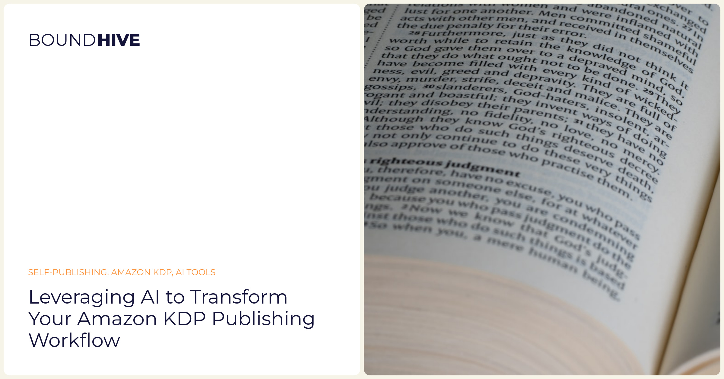 Leveraging AI to Transform Your Amazon KDP Publishing Workflow - BoundHive