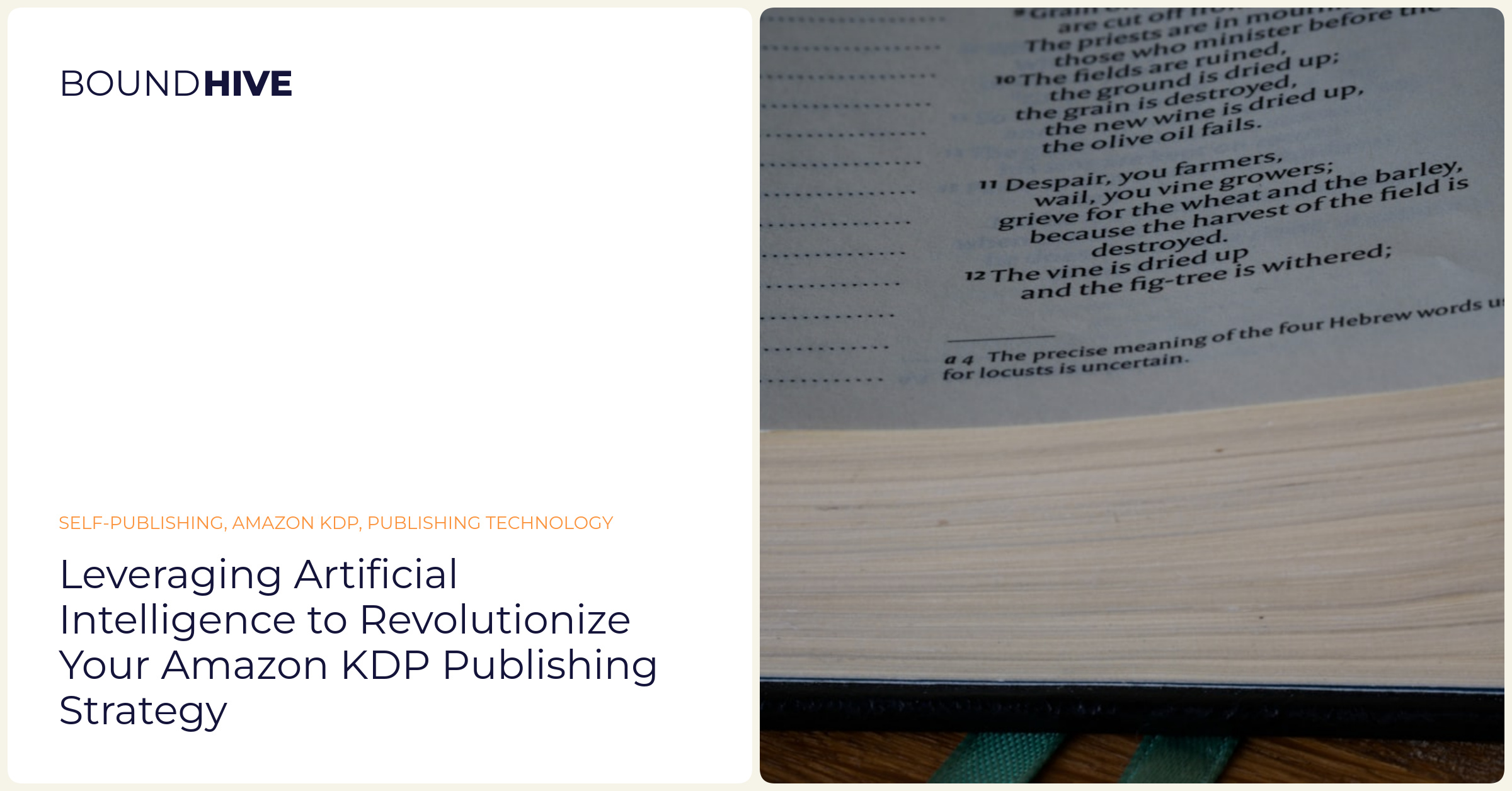 Leveraging Artificial Intelligence to Revolutionize Your Amazon KDP Publishing Strategy - BoundHive