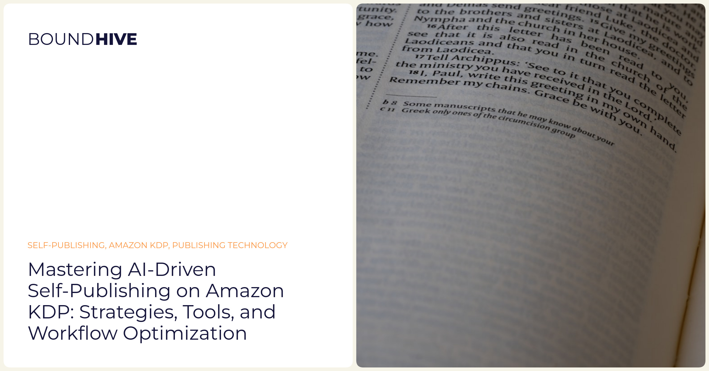 Mastering AI-Driven Self-Publishing on Amazon KDP: Strategies, Tools, and Workflow Optimization ...